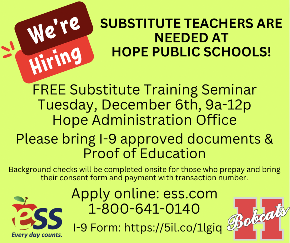 We re Looking For Substitute Teachers FREE Training Yerger Middle