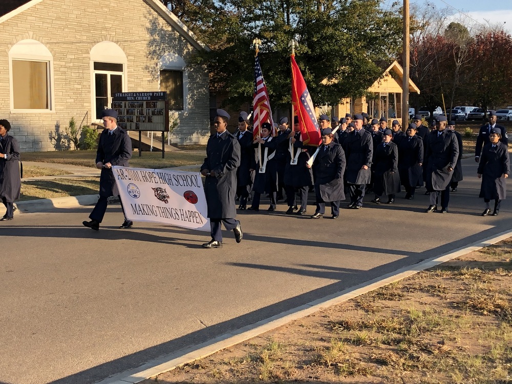 HHS AFJROTC leads Veterans Parade | Hope High School