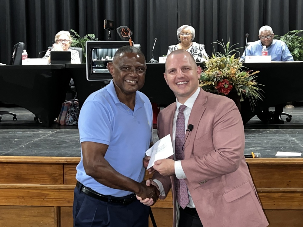 Dr. Crossley Hands Out Superintendent Awards | Yerger Middle School