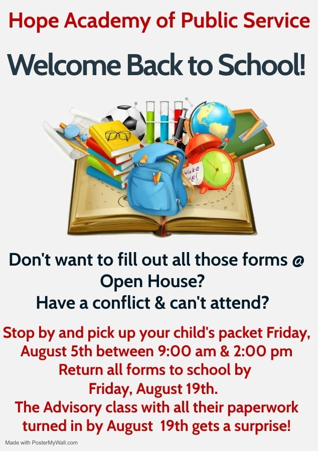 HAPS Student Forms Available Friday, August 5! | Hope Public Schools